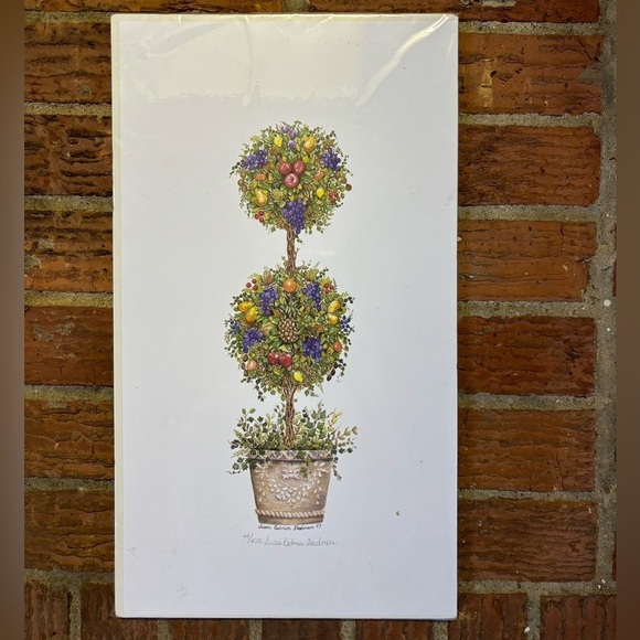 Art | Vintage Fruit Filled Topiary Numbered Print By Susan Redmon ...
